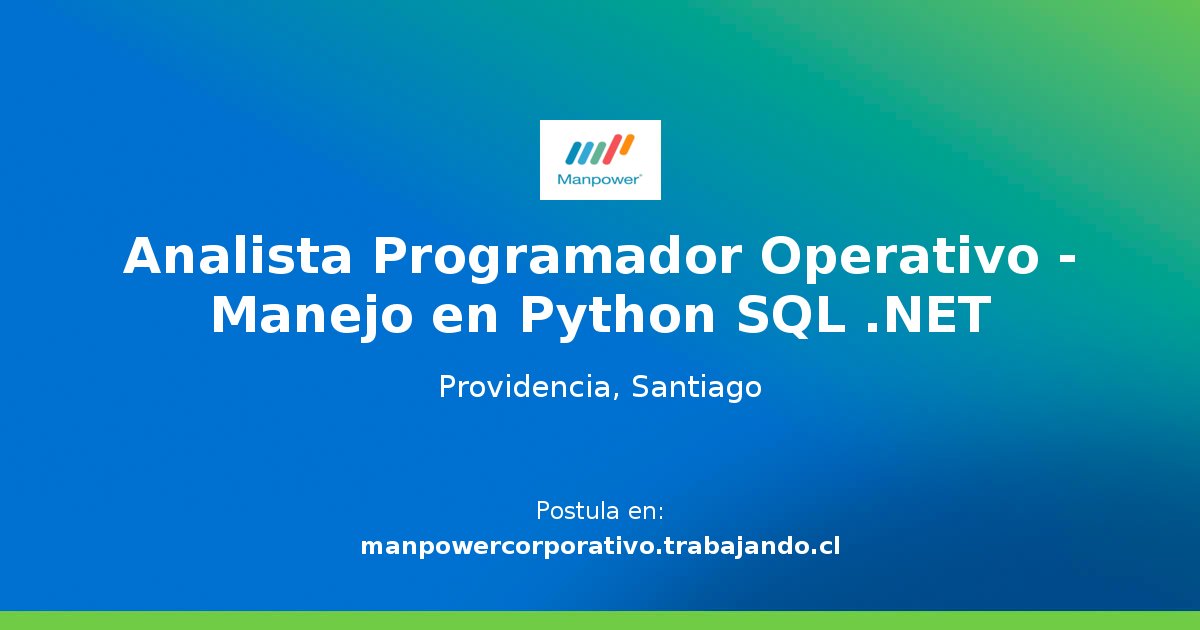 Analista Programador Operativo - Manejo en Python SQL .NET - Oferta de ...