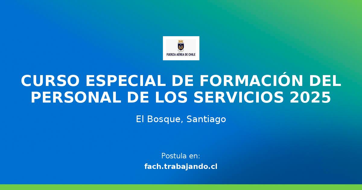 CURSO ESPECIAL DE FORMACIÓN DEL PERSONAL DE LOS SERVICIOS 2025 - Oferta ...