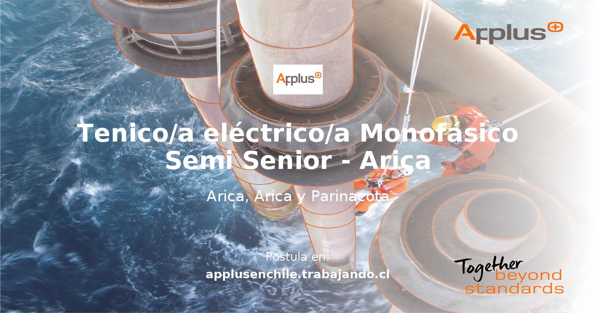 Tenico/a eléctrico/a Monofásico Semi Senior - Arica - Trabajando.com