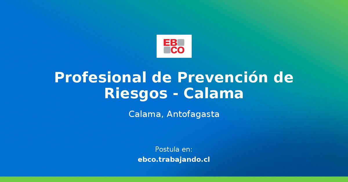 Profesional de Prevención de Riesgos - Calama - EBCO - Trabajos y ...
