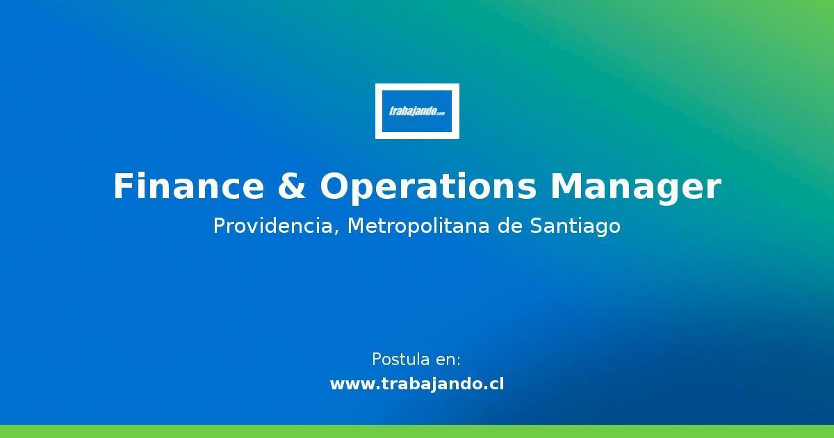 Finance & Operations Manager - Portal de Empleos UAI