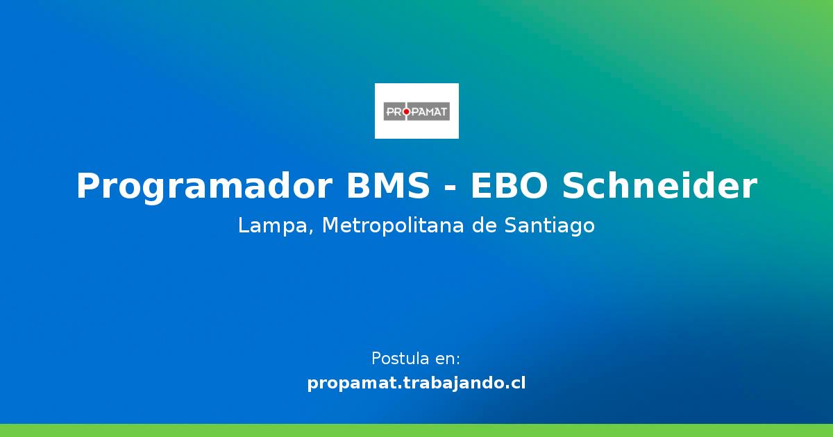 Programador BMS - EBO Schneider - Trabajando.com
