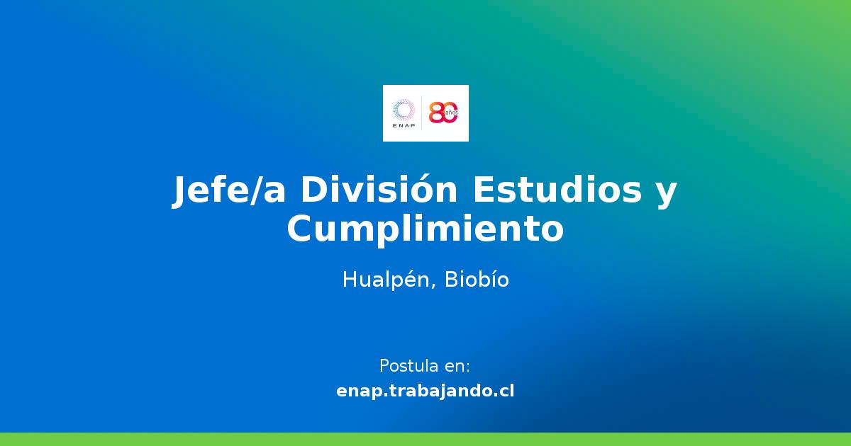 Jefe/a División Estudios y Cumplimiento - Trabajando.com